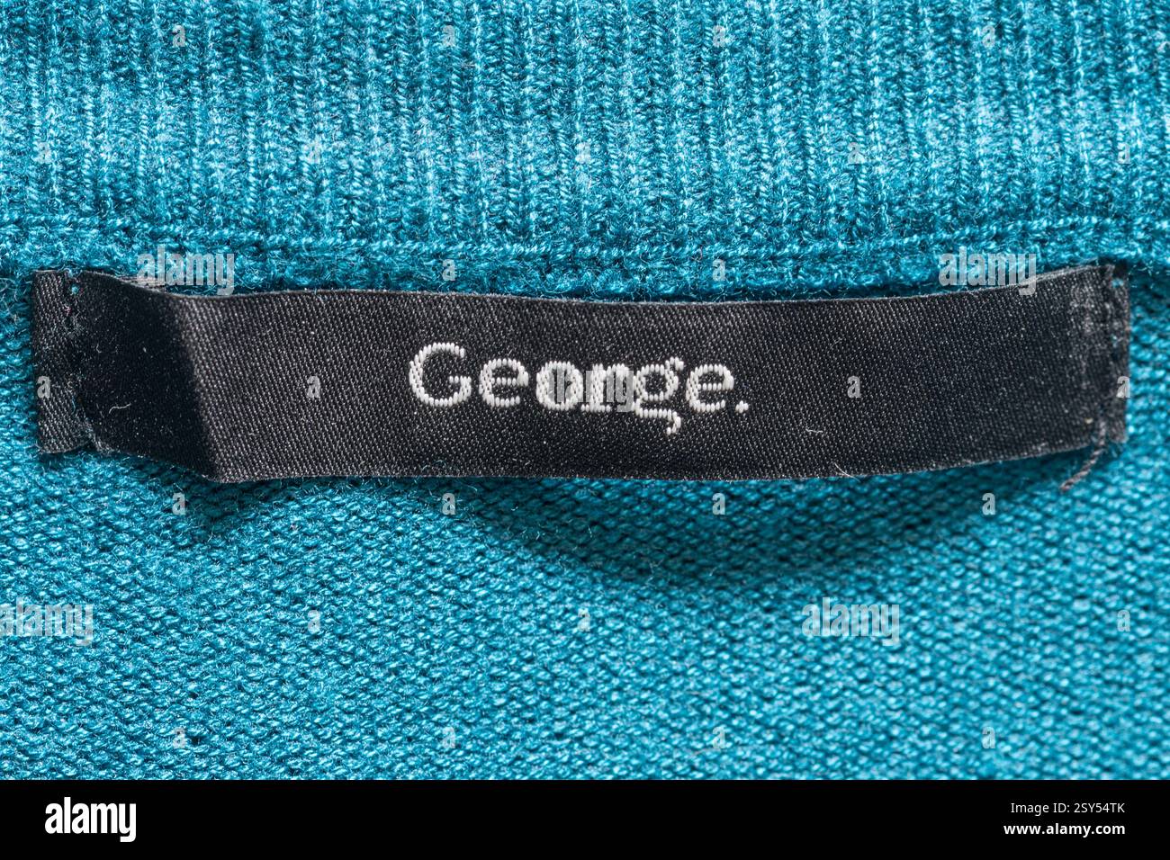 George label in a jumper or sweater, George at ASDA clothing tag Stock ...