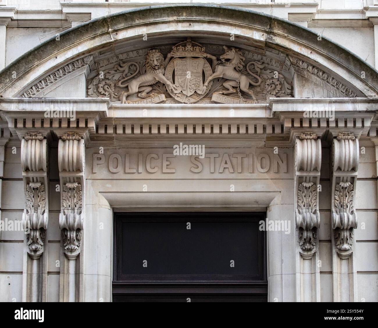 The ornate Police Station sign on Bow Street in London, UK. The ...