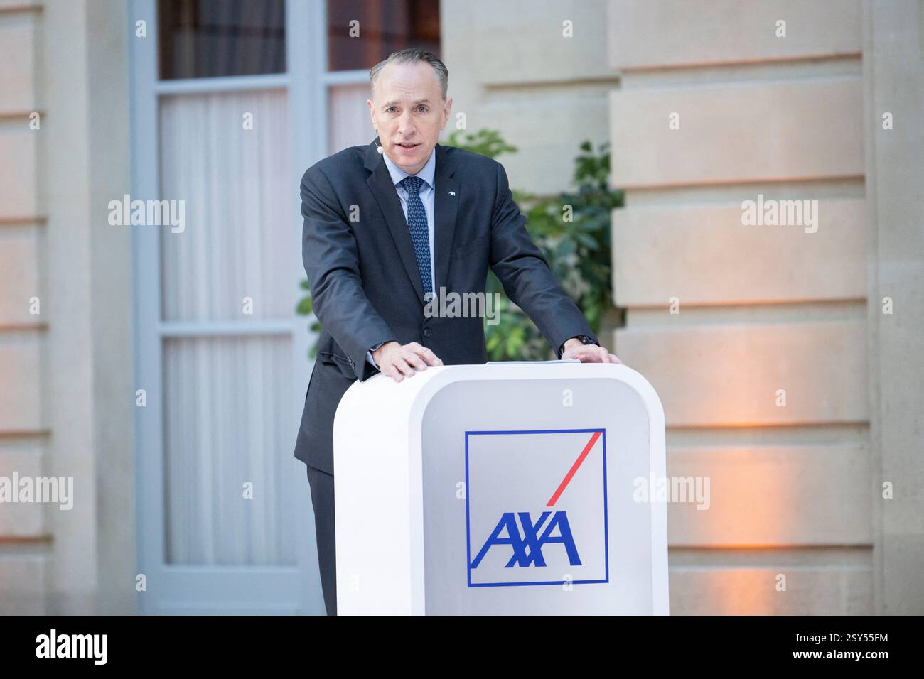 Paris, France. 27th Feb, 2025. CEO of AXA insurance group Thomas Buberl ...