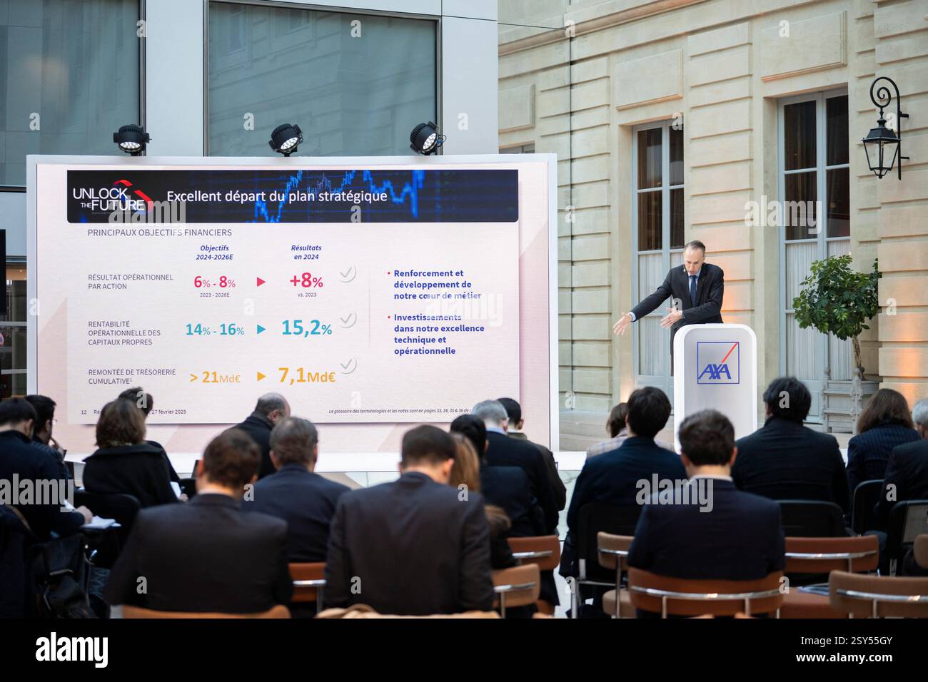 CEO of AXA insurance group Thomas Buberl during a press conference for ...