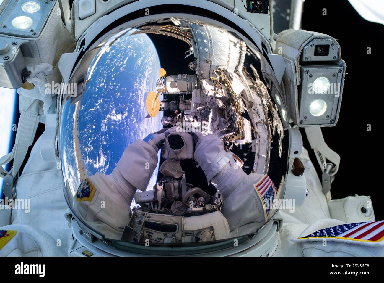 Point of view of earth and. space. Digital enhancement of an image by ...