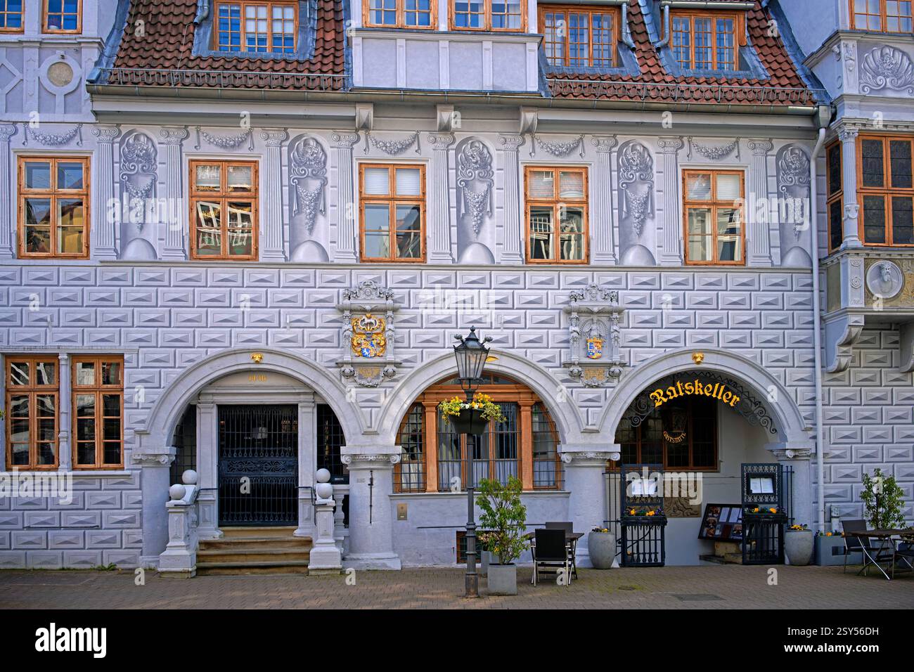 Ratskeller, Altes Rathaus, Fassade, historisch, Wandmalerei, Ratskeller ...
