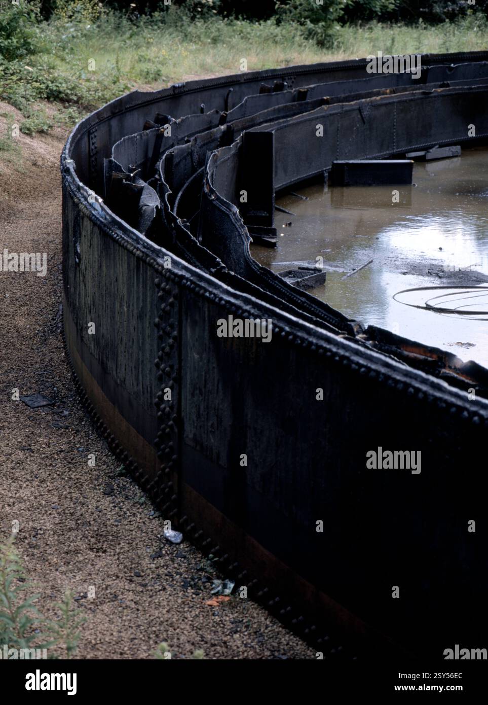 Demolition of the gas works site and gasometer at New Inn, near ...