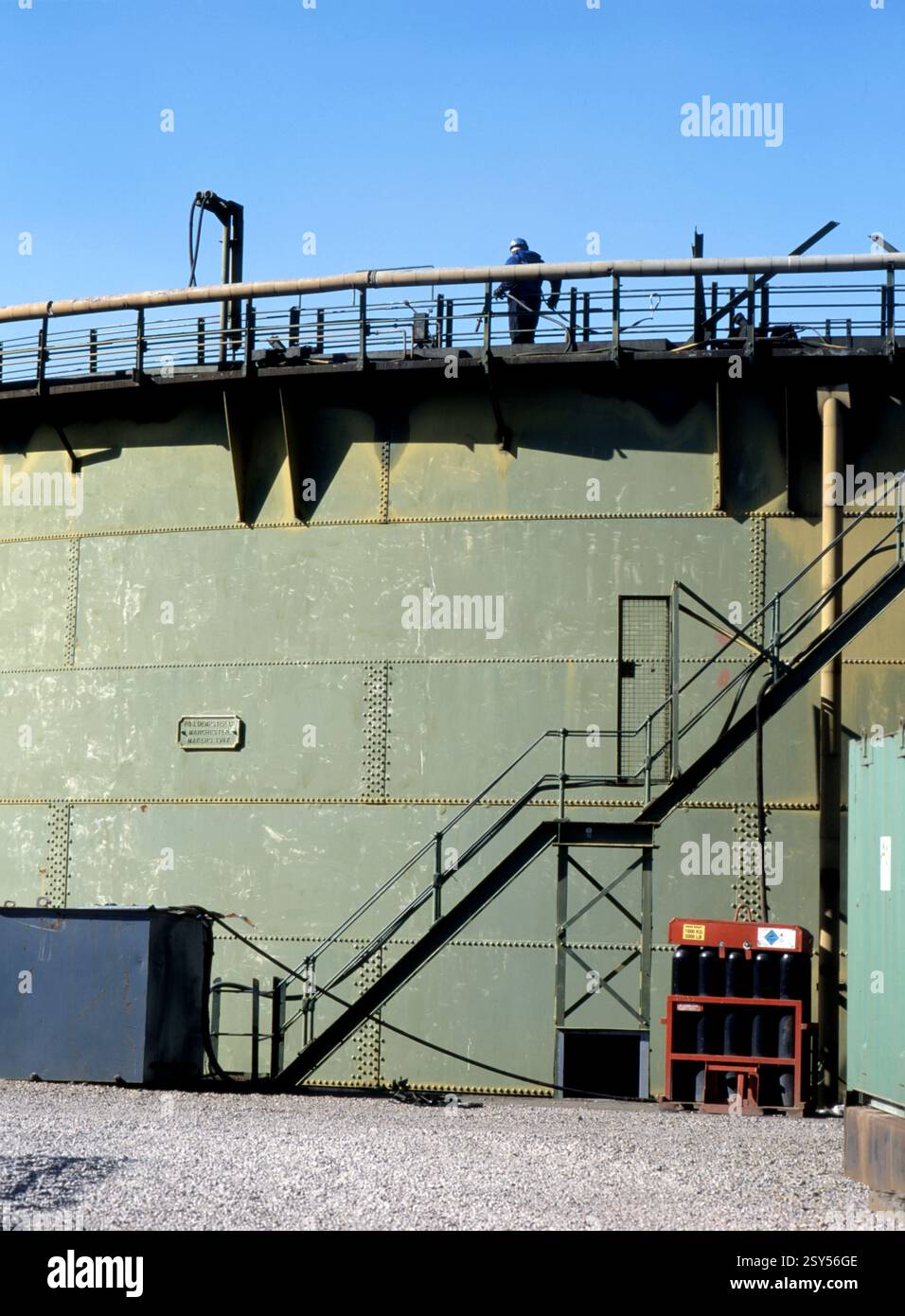 Demolition of the gas works site and gasometer at New Inn, near ...