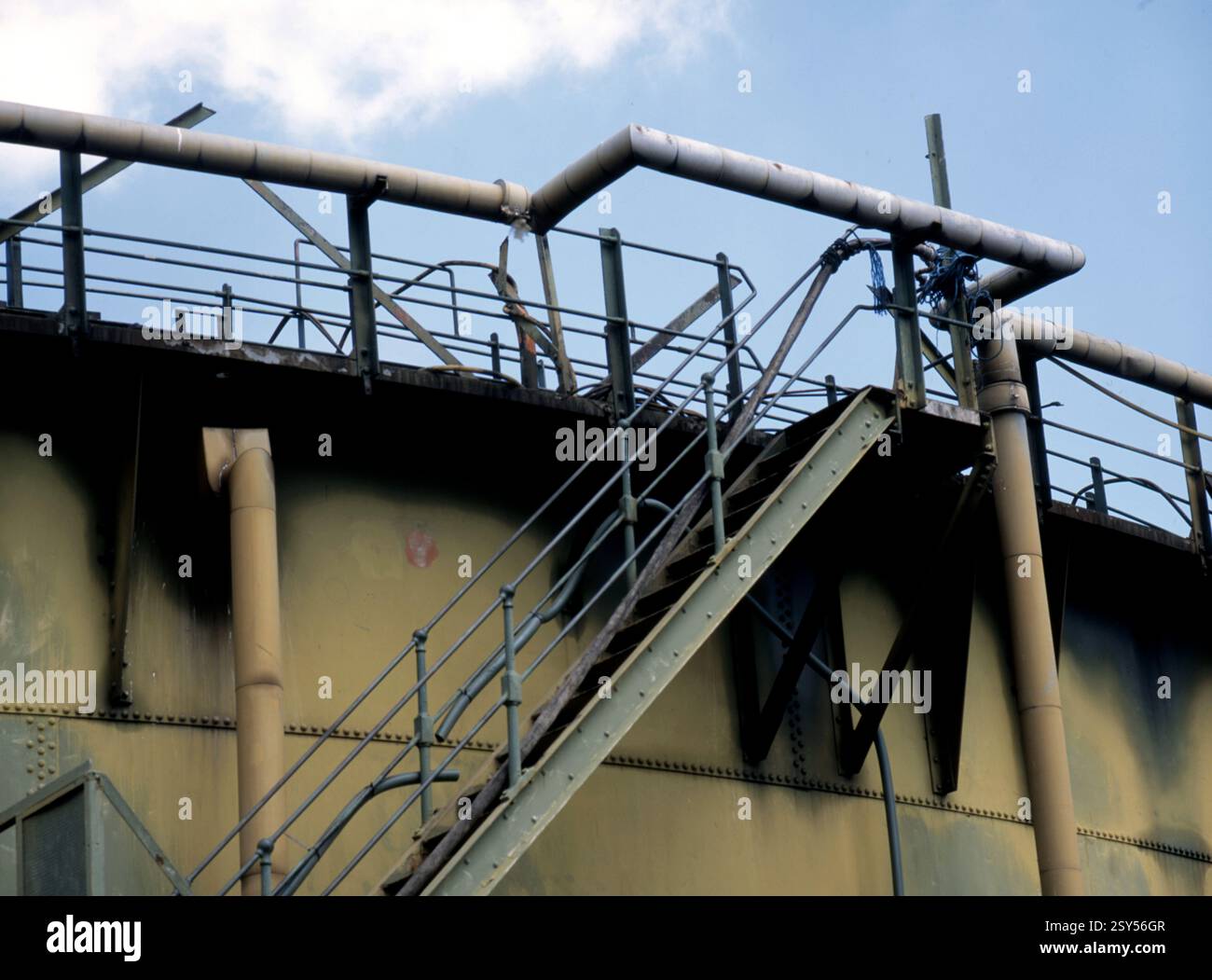 Demolition of the gas works site and gasometer at New Inn, near ...