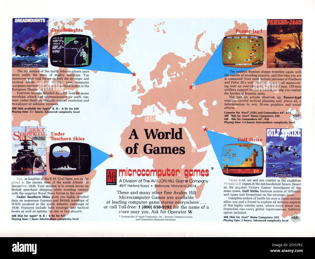 1984 advertisement for "A World of Games" by Avalon Hill ...