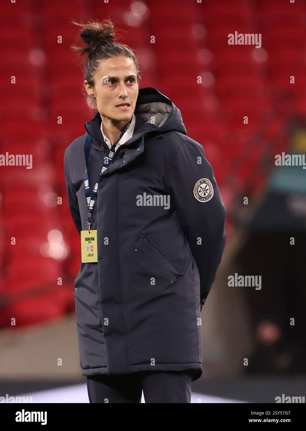 Montserrat Tome manager of Spain before kick offduring UEFA Women's ...