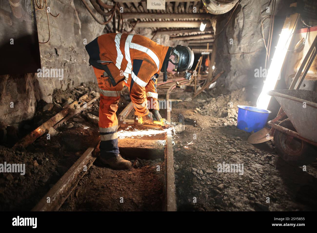 Sangerhausen, Germany. 27th Feb, 2025. An employee from the ...