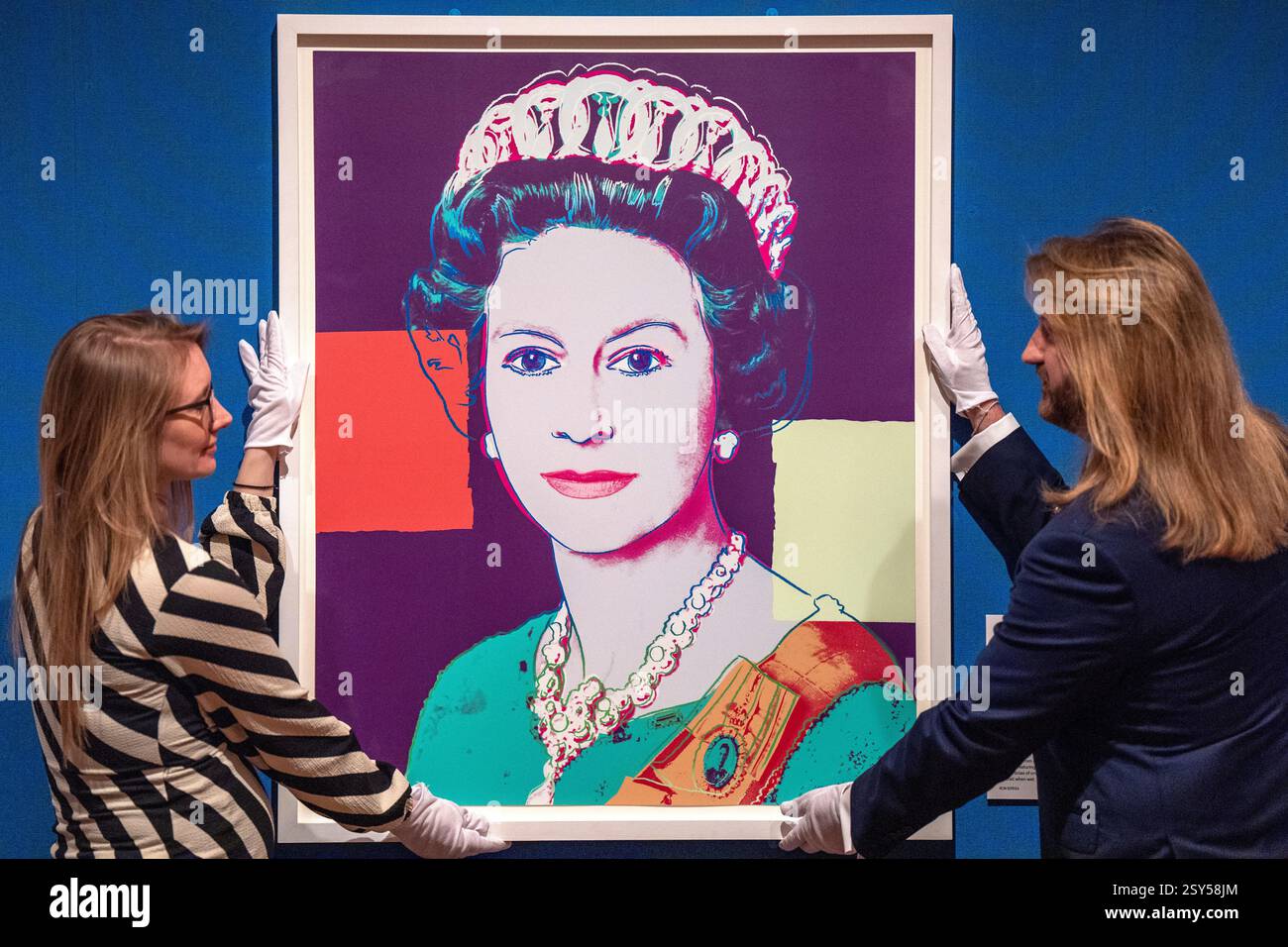 A screenprint portrait of Queen Elizabeth II by Andy Warhol (1985 ...