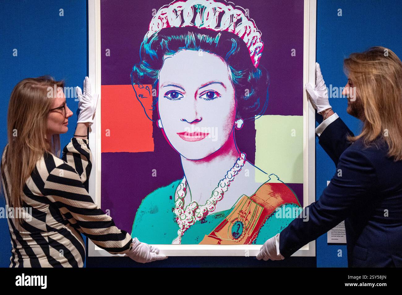 A screenprint portrait of Queen Elizabeth II by Andy Warhol (1985 ...