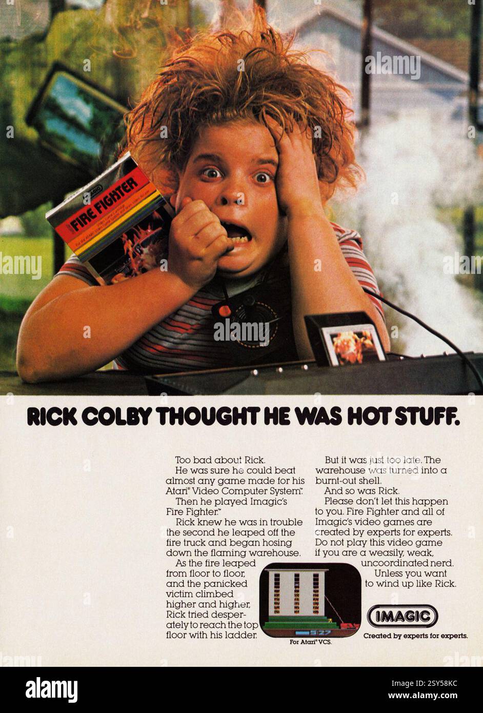 1982 Ad for Fire Fighter game by Brad Stewart for the Atari 2600 ...