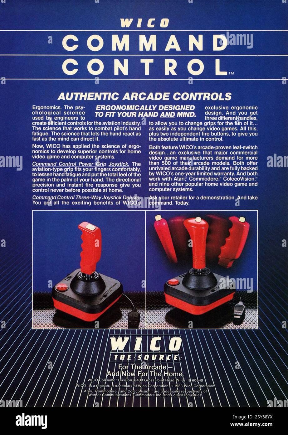 1983 Wico Arcade Command Control Joystick Ad Stock Photo - Alamy