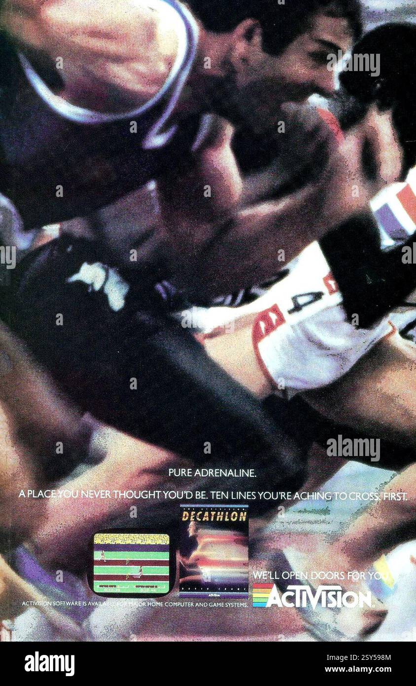 1983 ad for The Activision Decathlon video game by David Crane Stock Photo - Alamy