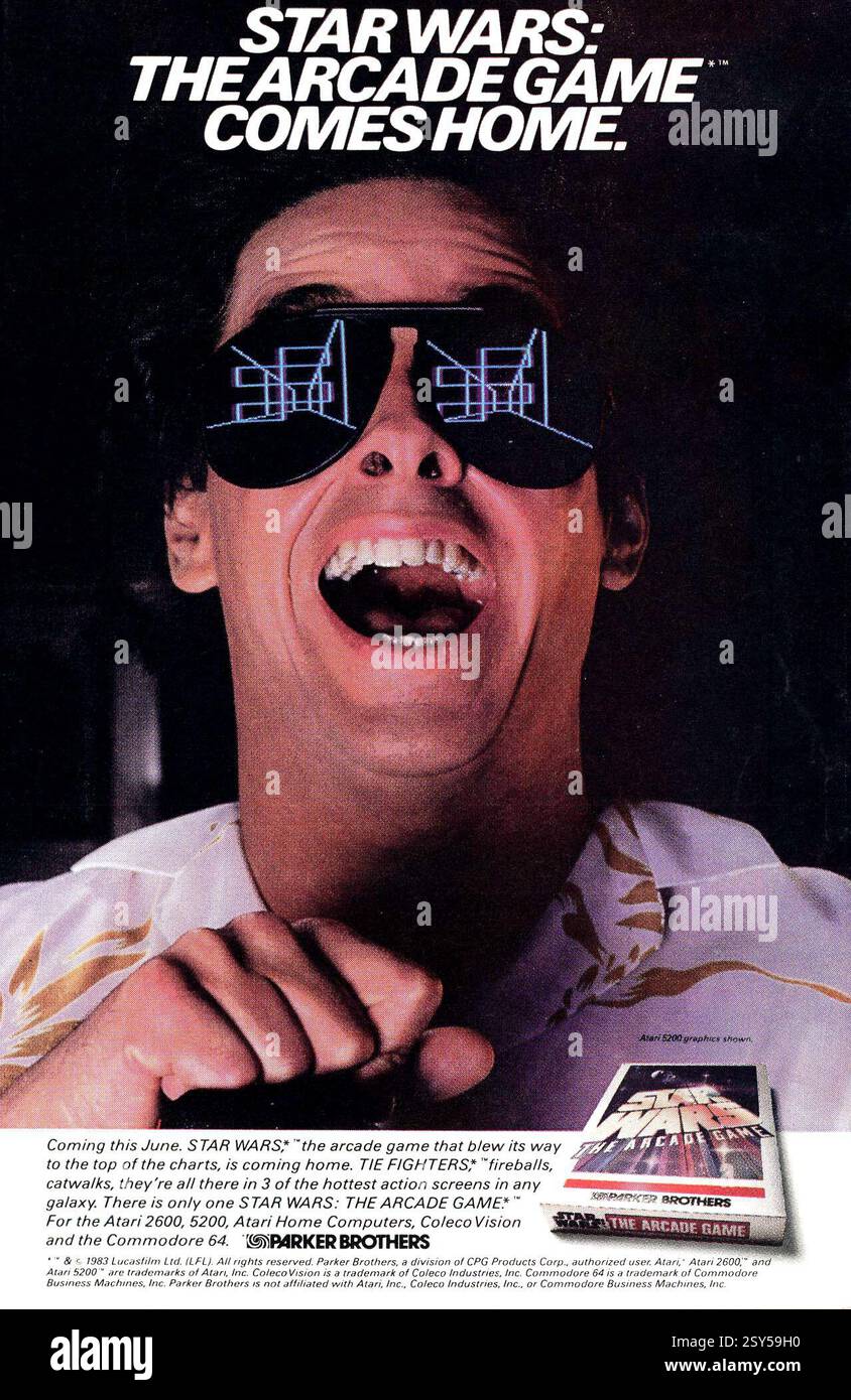 1983 ad for Star Wars: The Arcade Game for Atari 2600/5200 ...