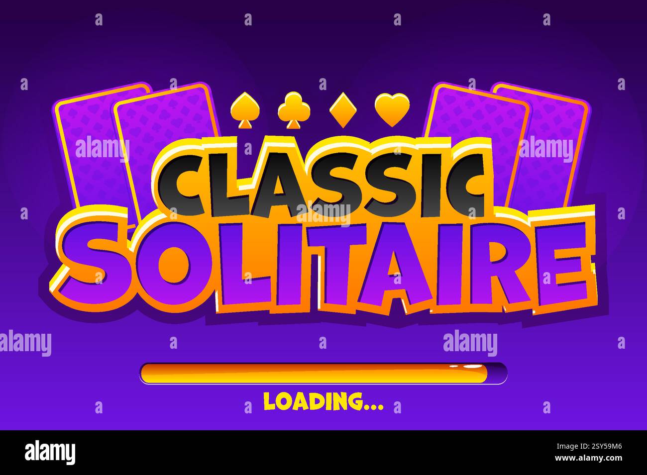 Solitaire loading screen,LOGO for 2D game. Classic SOLITAIRE game Stock Vector Image & Art - Alamy