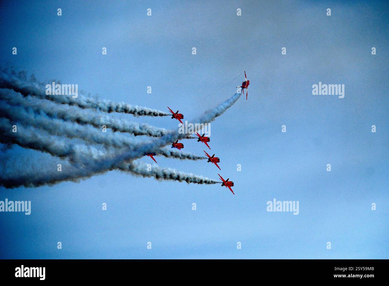 Lossiemouth, UK. 27th Feb, 2025. Red Arrows Training at RAF Lossiemouth ...