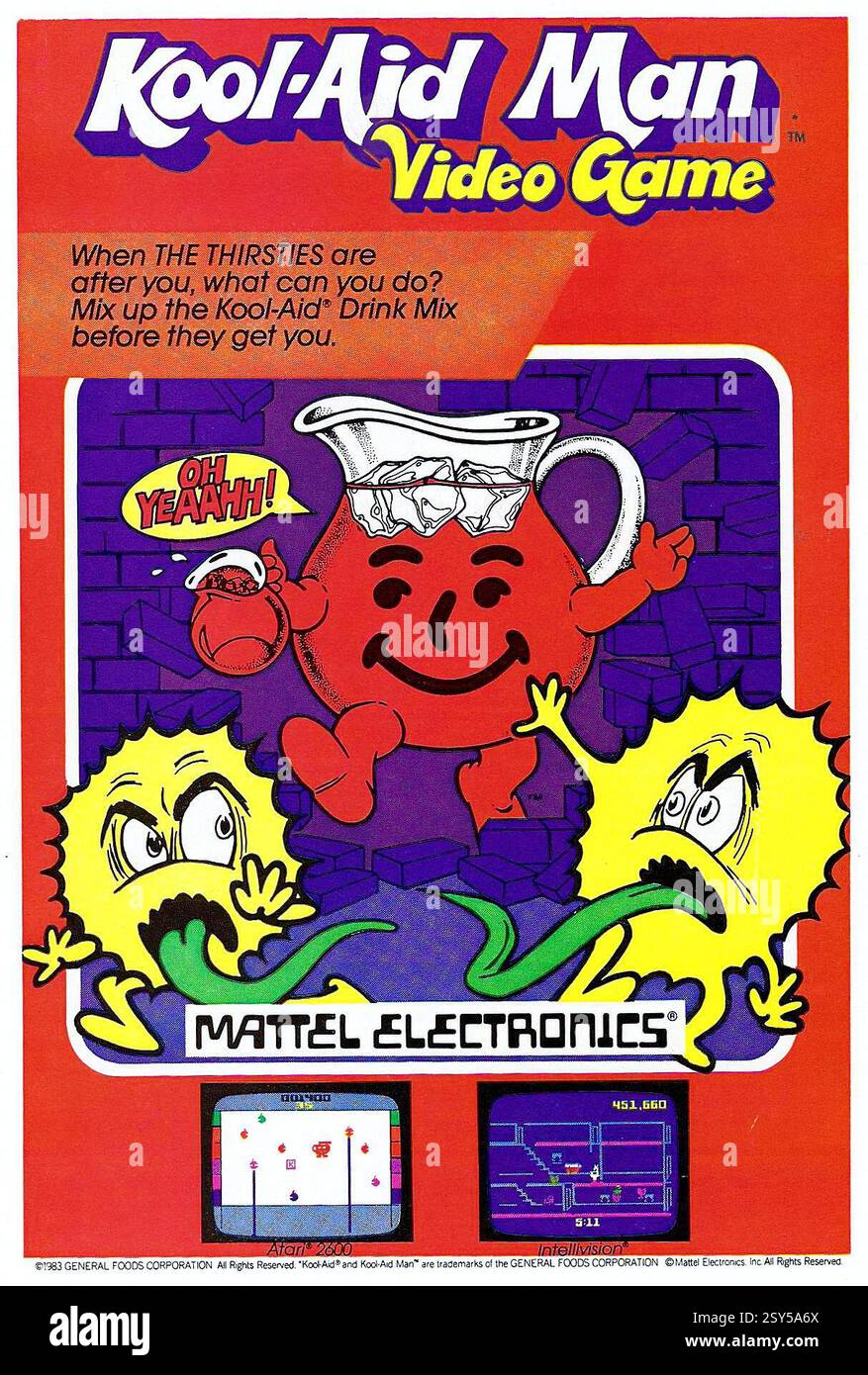 1983 ad for the Atari 2600 video game Kool-Aid Man, by Mattel ...