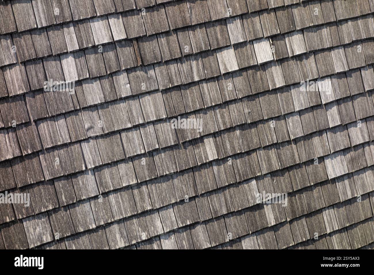 Abstract rows of wooden shingles, roof on very old house Stock Photo ...