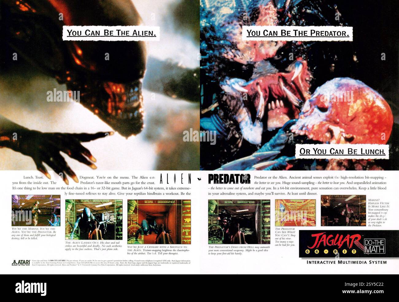 1994 ad for Atari Jaguar video game Alien vs. Predator, developed by ...