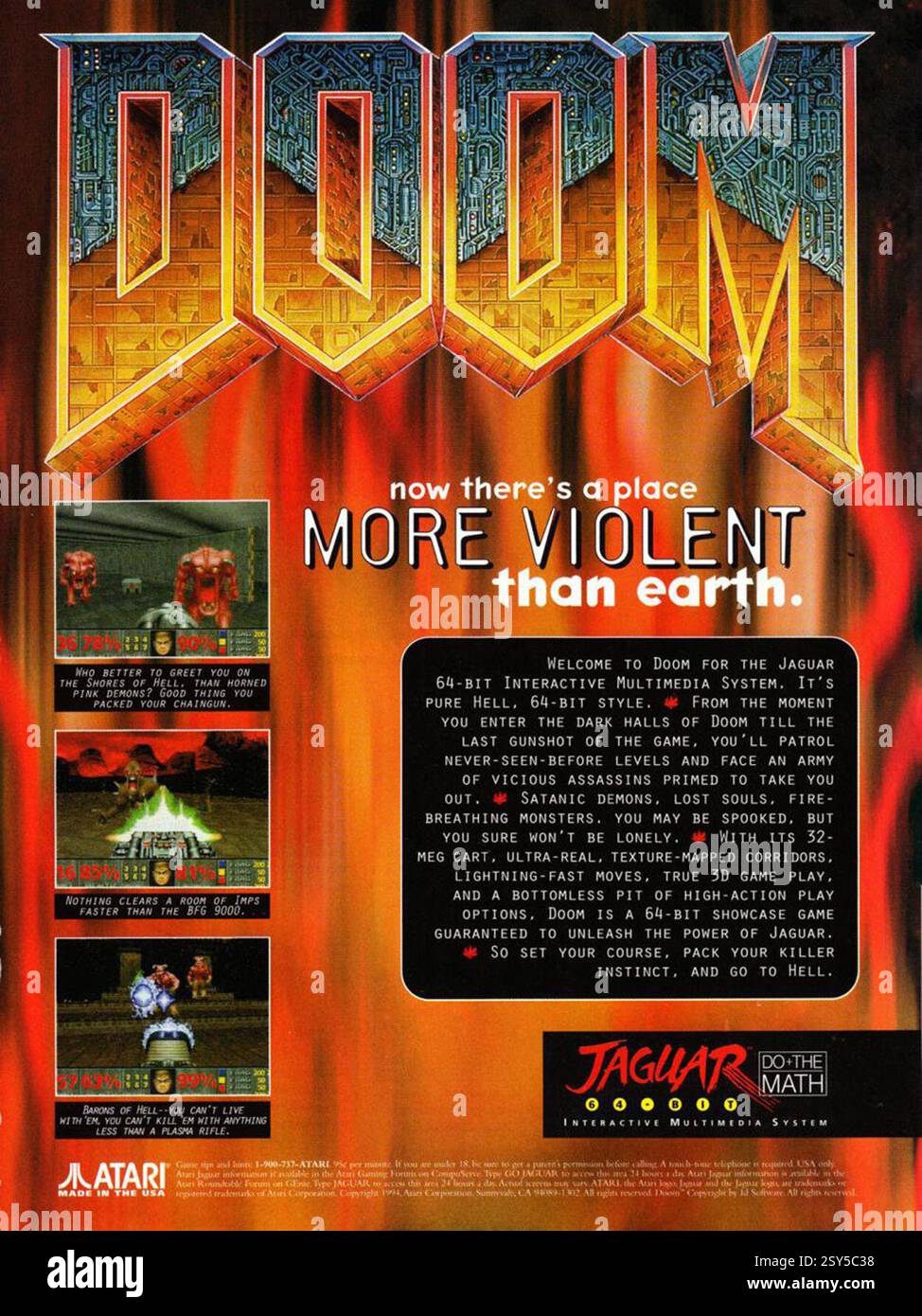 1994 ad for Atari Jaguar version of Doom developed by id Software Stock Photo - Alamy