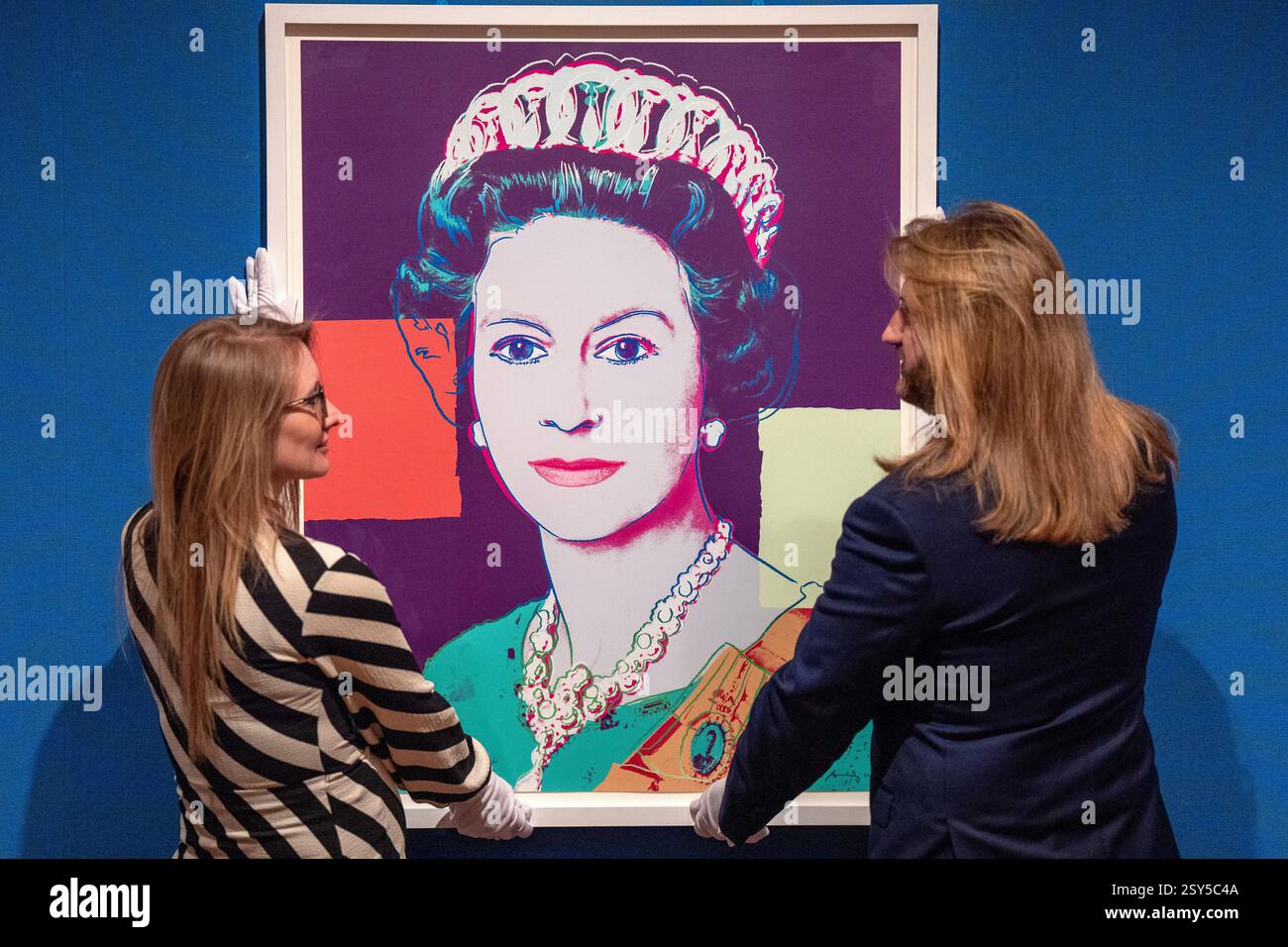 A screenprint portrait of Queen Elizabeth II by Andy Warhol (1985 ...