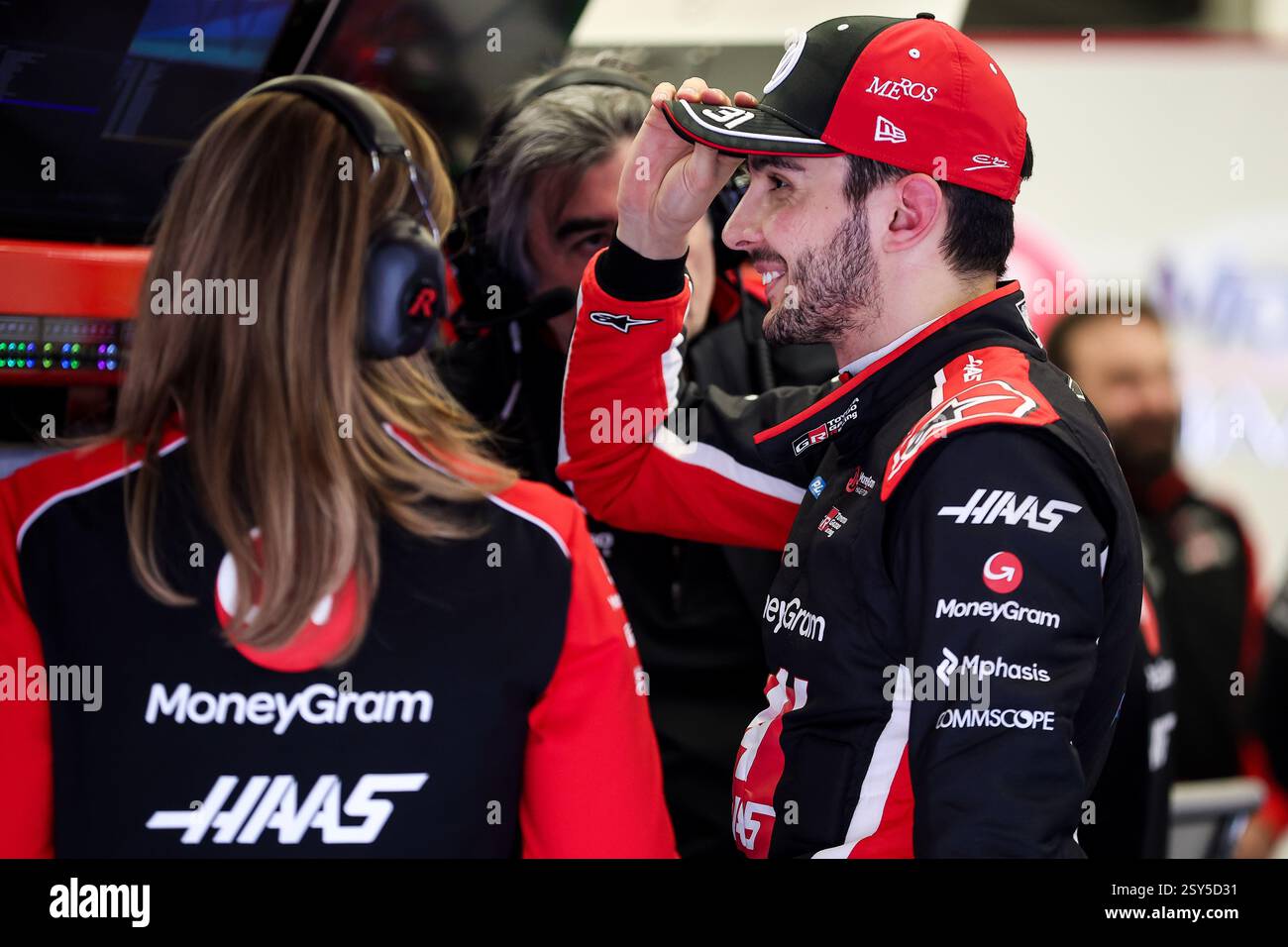 OCON Esteban (fra), Haas F1 Team VF-25, portrait with MUELLER Laura ...
