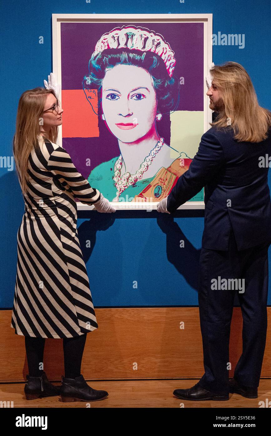 A screenprint portrait of Queen Elizabeth II by Andy Warhol (1985 ...