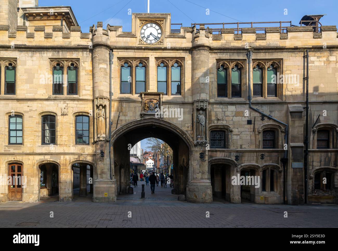 The Stonebow and Guildhall medieval town gate main city High Street ...