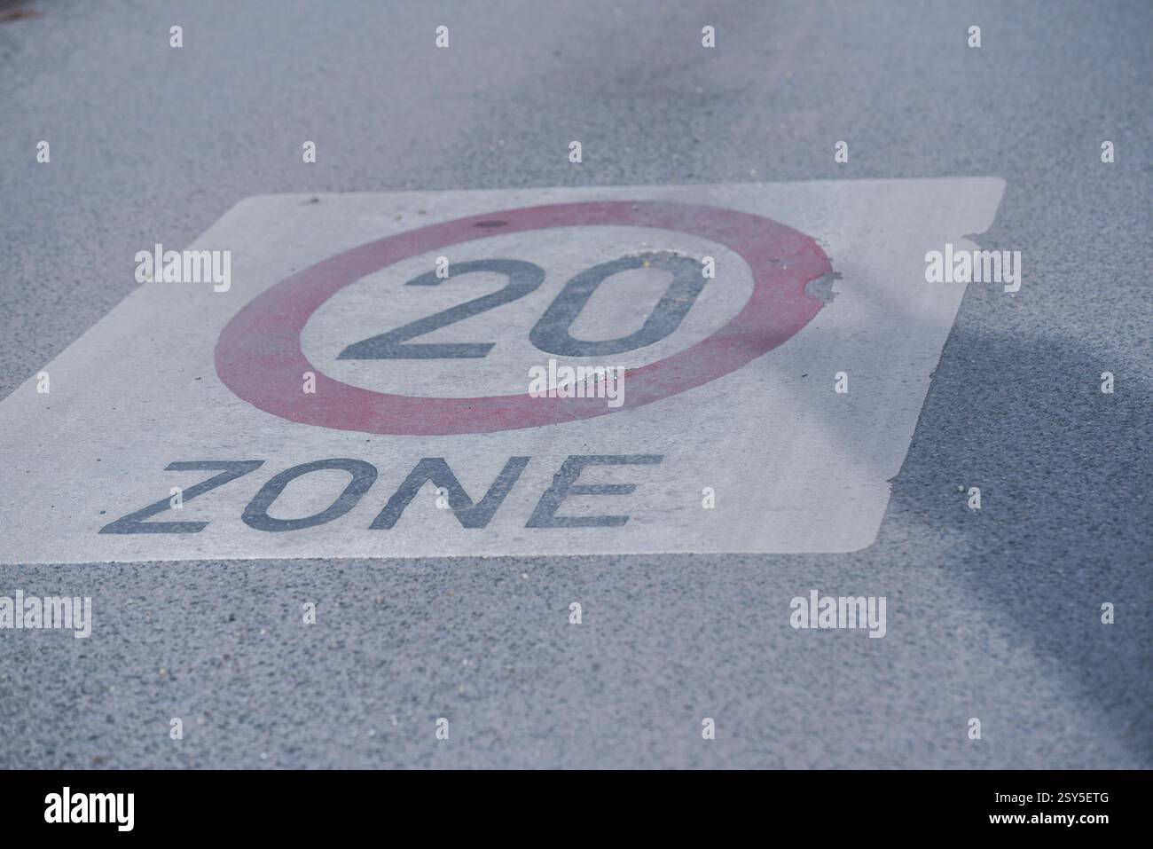 20 kilomters per hour speed limit traffic sign on the road 20 kilomters ...