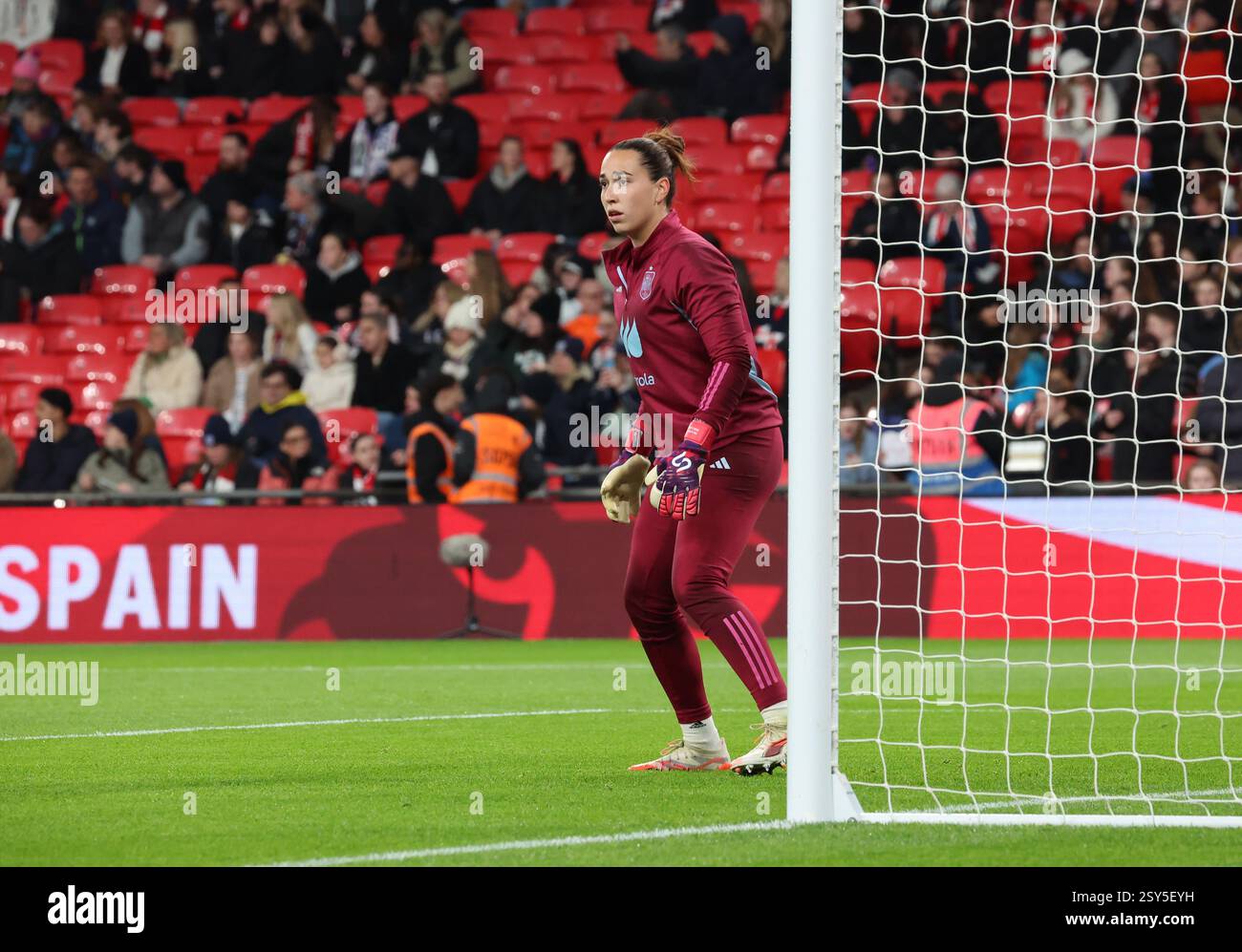 Cata Coll(Barcelona)of Spain during the pre-match warm-up during UEFA ...