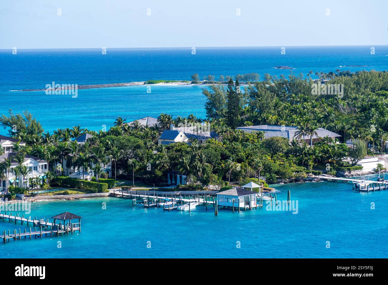 Views of Nassau in the Bahamas overlooking Paradise Island and Atlantis ...