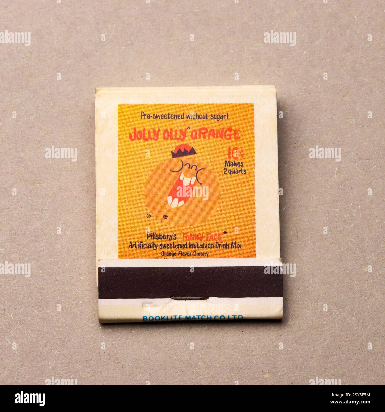 Jolly Olly Orange juice, 1960's matchbook Stock Photo - Alamy