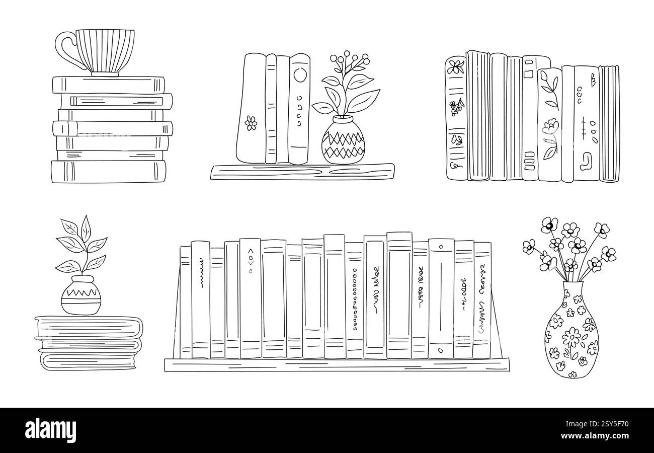 Stacks of books for reading, pile of textbooks Stock Vector Image & Art ...