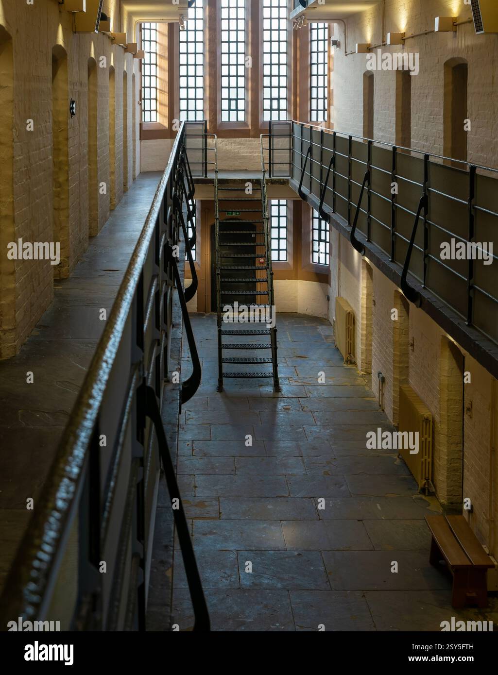 Interior of Victorian jail museum, Lincoln Castle, city of Lincoln ...