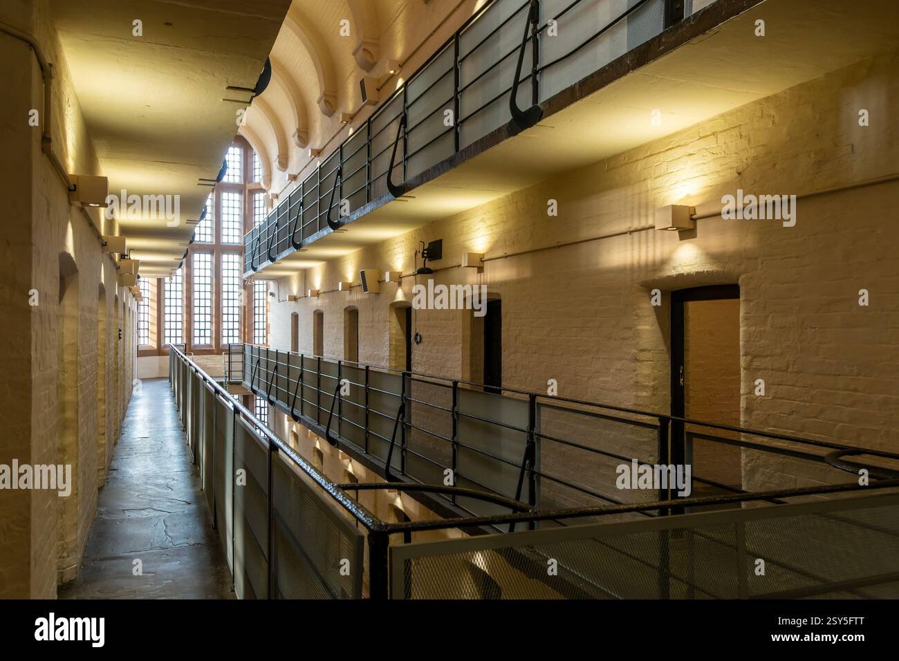 Interior of Victorian jail museum, Lincoln Castle, city of Lincoln ...