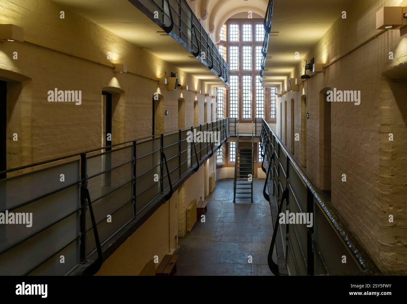 Interior of Victorian jail museum, Lincoln Castle, city of Lincoln ...