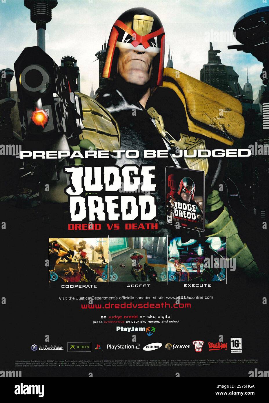 2003 Judge Dredd: Dredd vs. Death game cover; by Rebellion, published ...