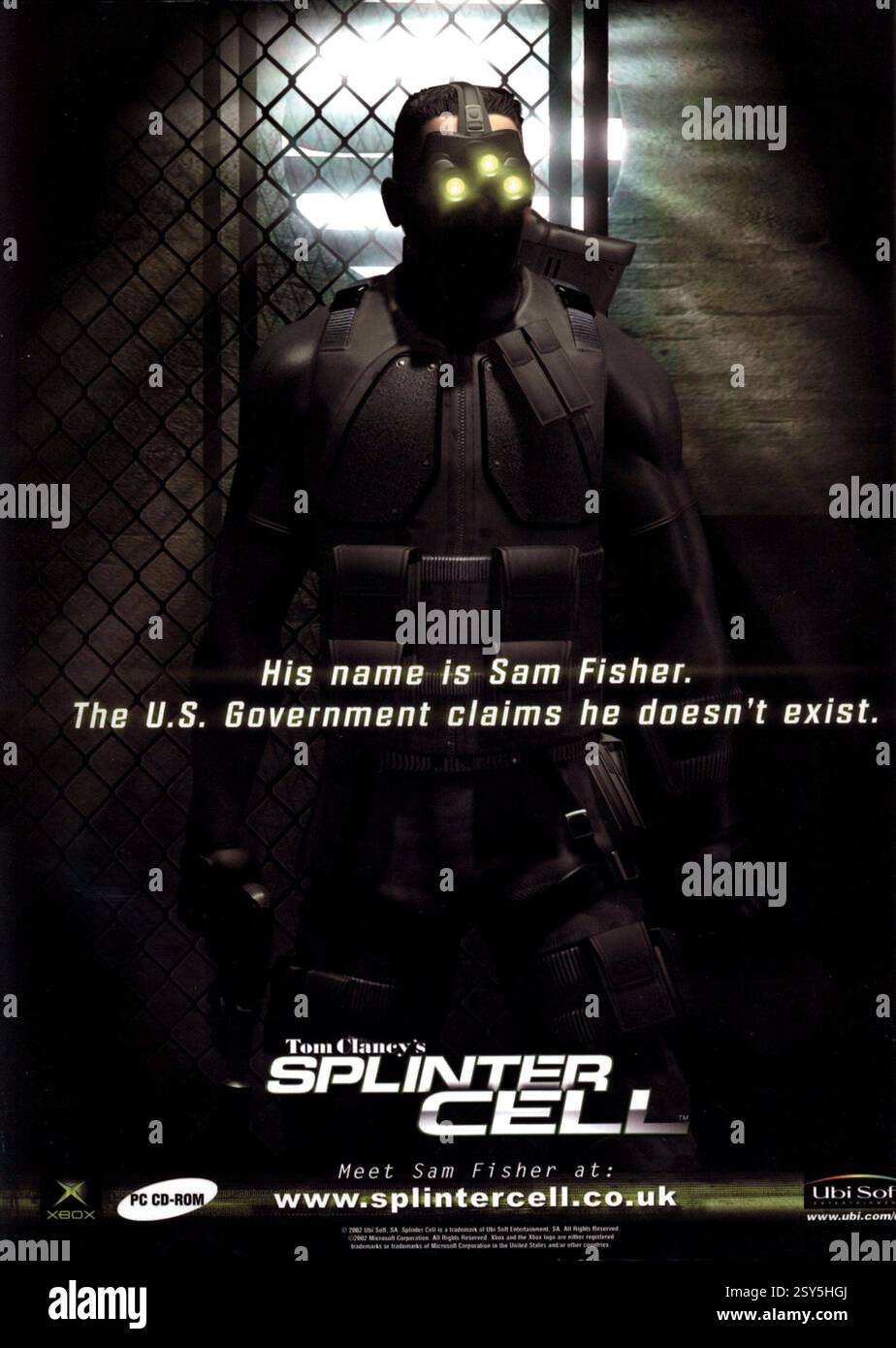2002 UK ad for Tom Clancy's Splinter Cell a game by Ubisoft Stock Photo ...