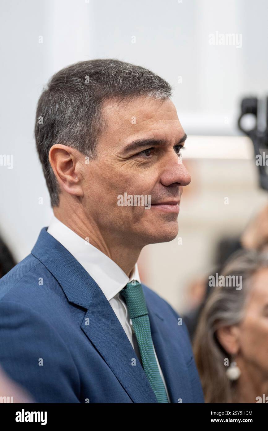 The President of the Government, Pedro Sánchez, during the inauguration ...