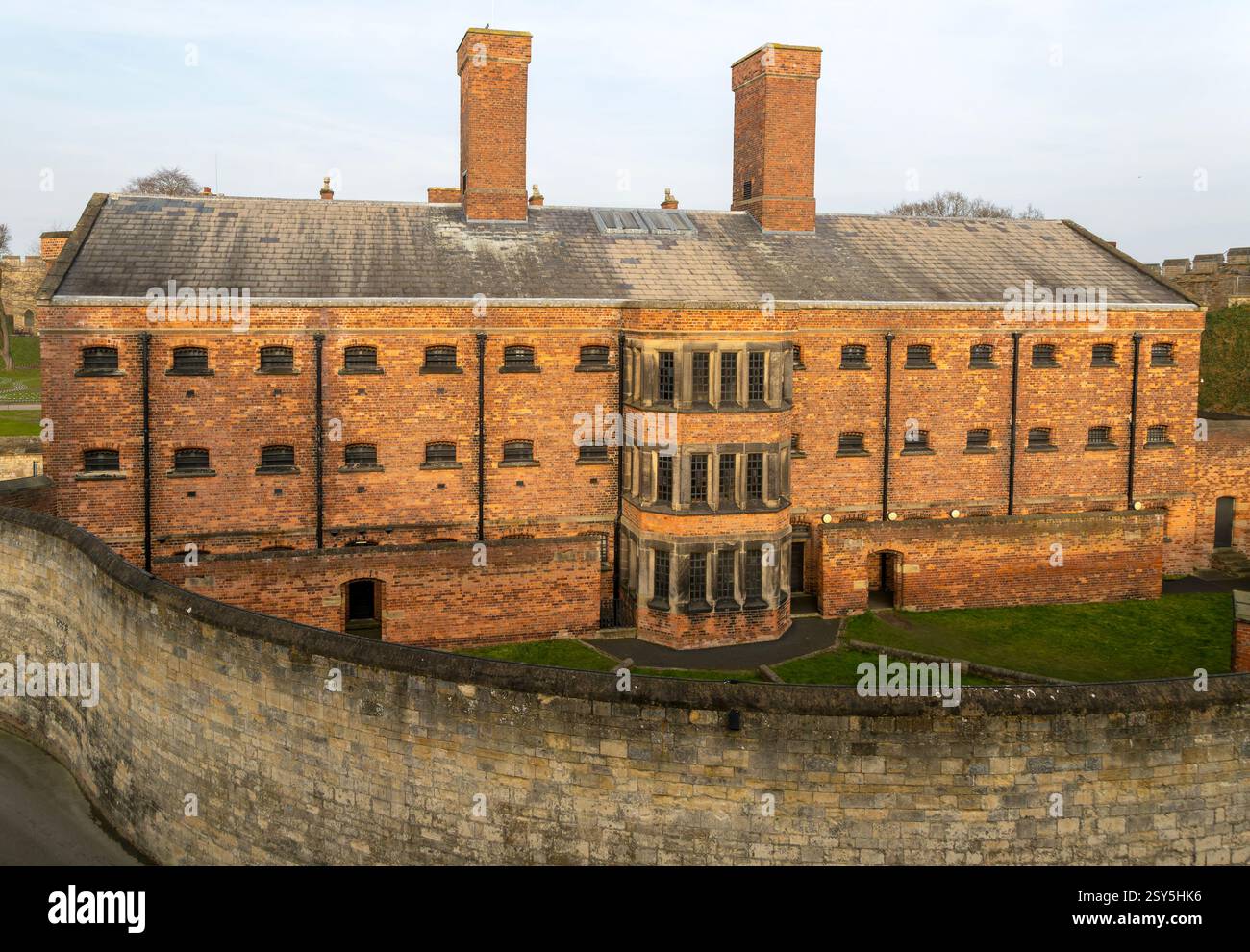 Exterior of Victorian jail museum, Lincoln Castle, city of Lincoln ...