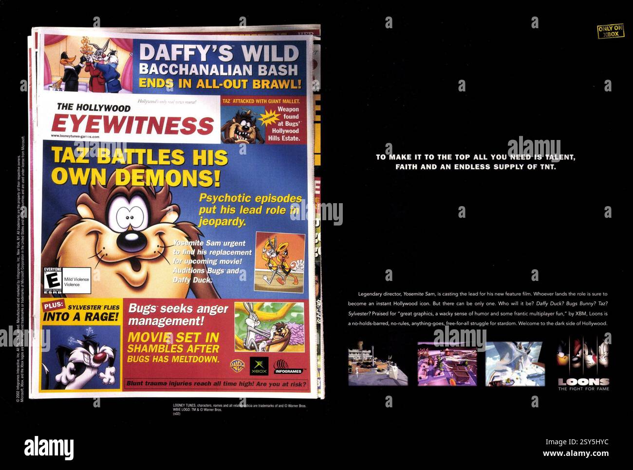 2002 ad for Loons: The Fight for Fame is a cel-shaded fighting Xbox ...