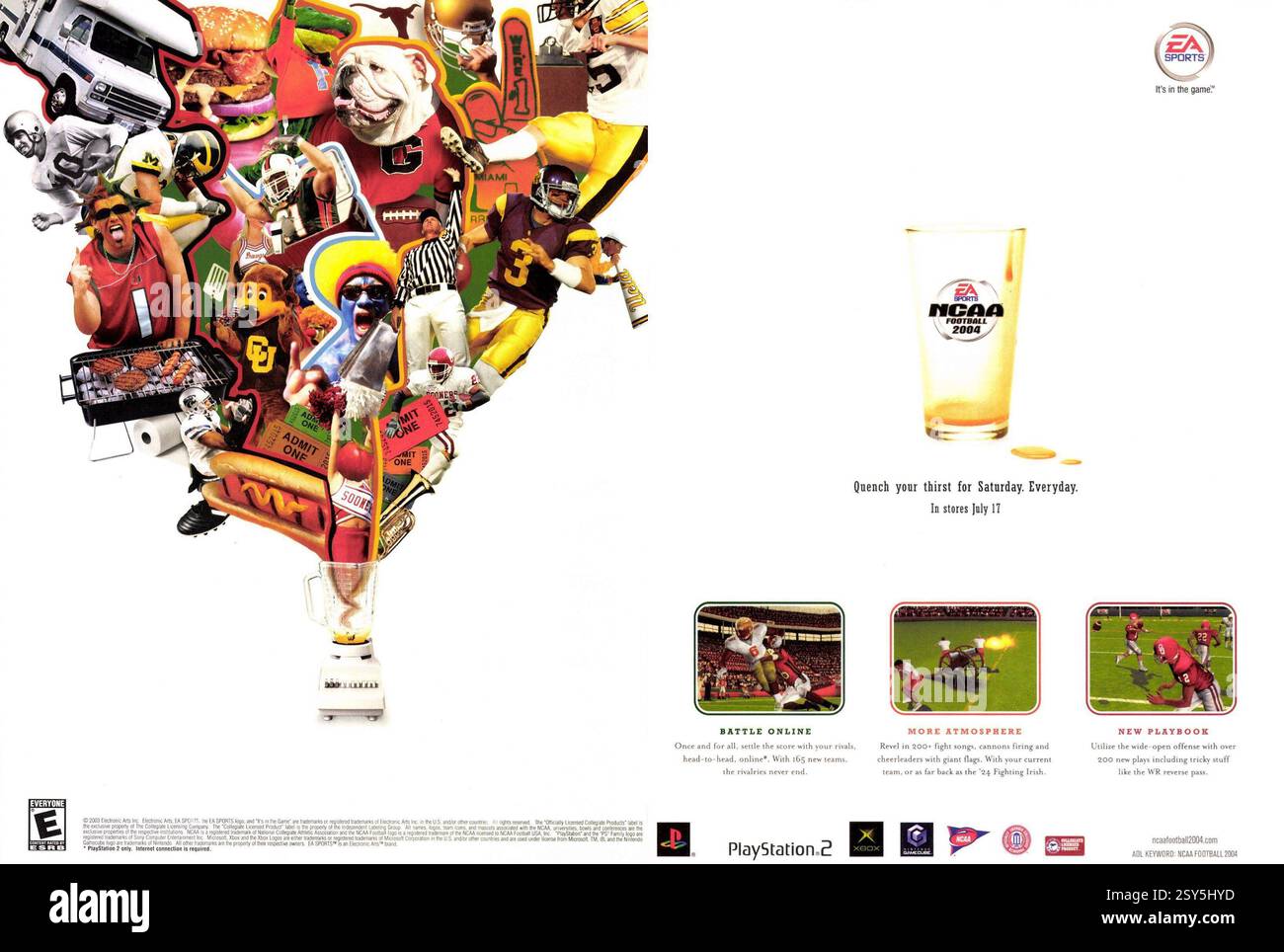 2003 ad for NCAA Football 2004 American football video game released in ...