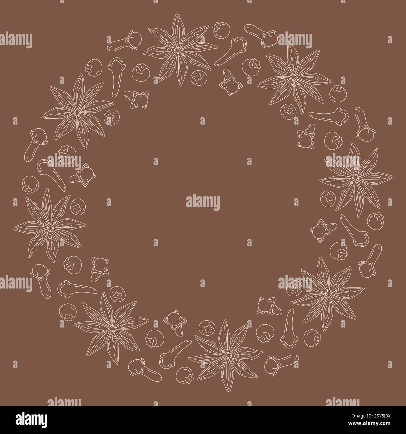 Star Anise, Allspices and cloves Circular Frame Spices for mulled wine ...