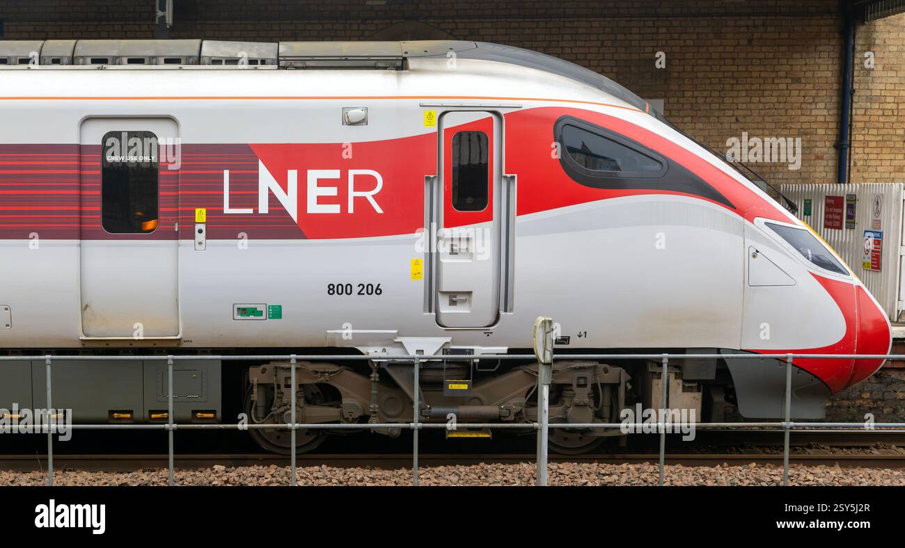 London North Eastern Railway LNER, British Rail Class 801 Azuma train at Lincoln station ...