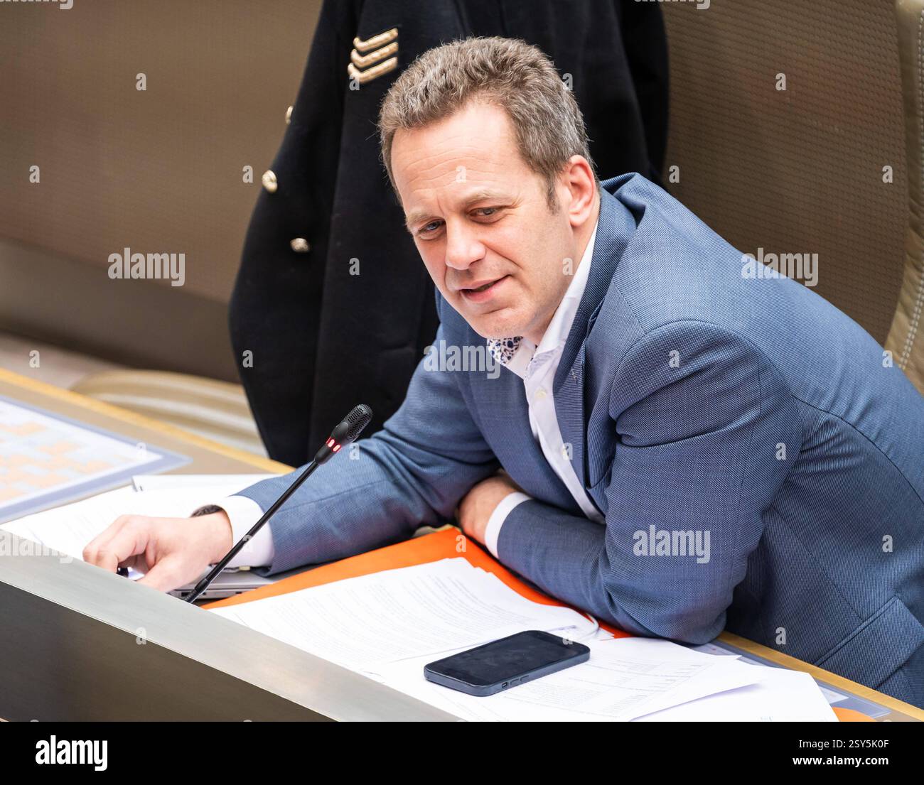 Robrecht Bothuyne CD&V at the Flemish parliament plenary meeting in ...