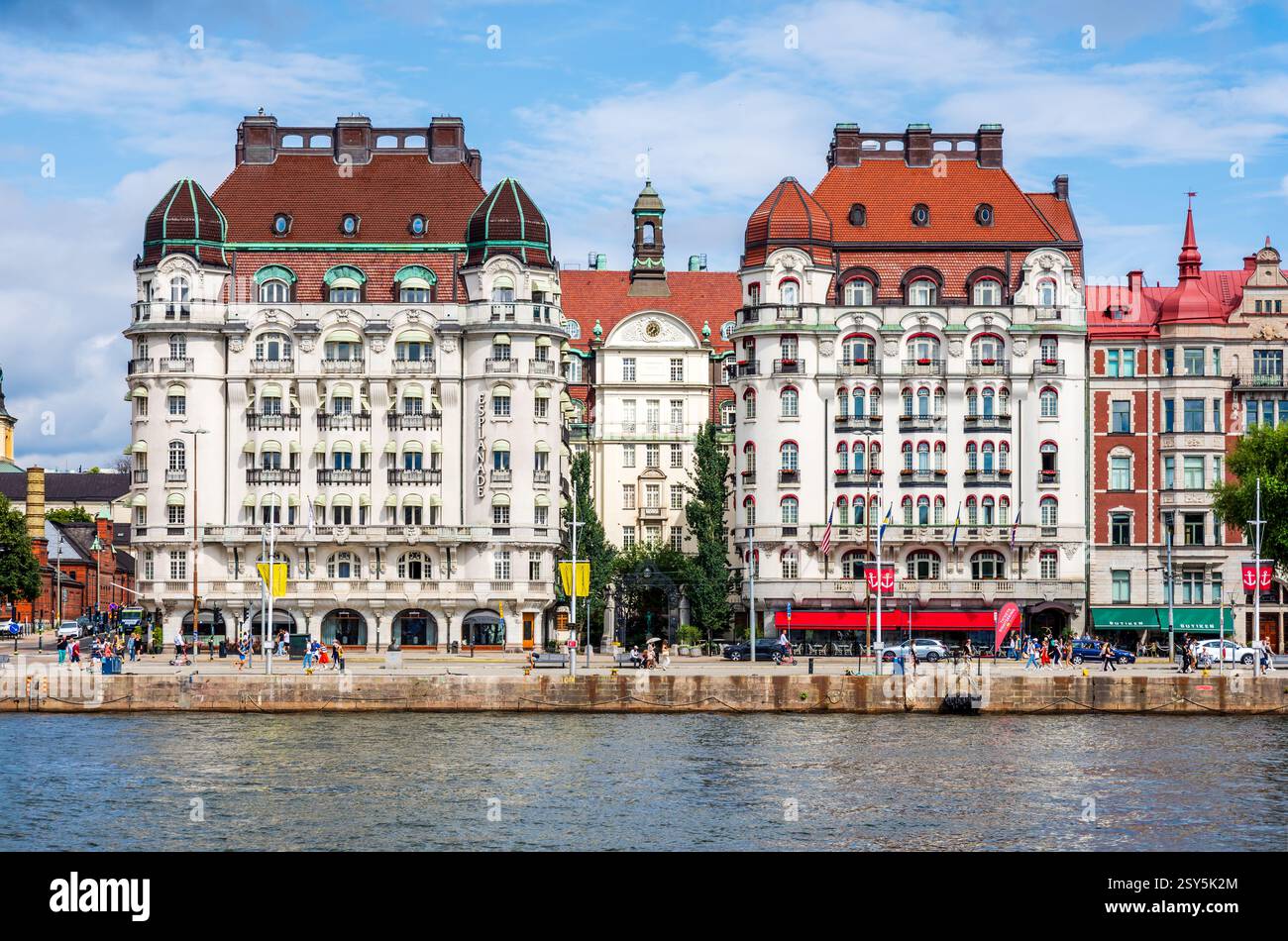 Art Nouveau facades of the Hotel Esplanade (left) and Hotel Diplomat ...
