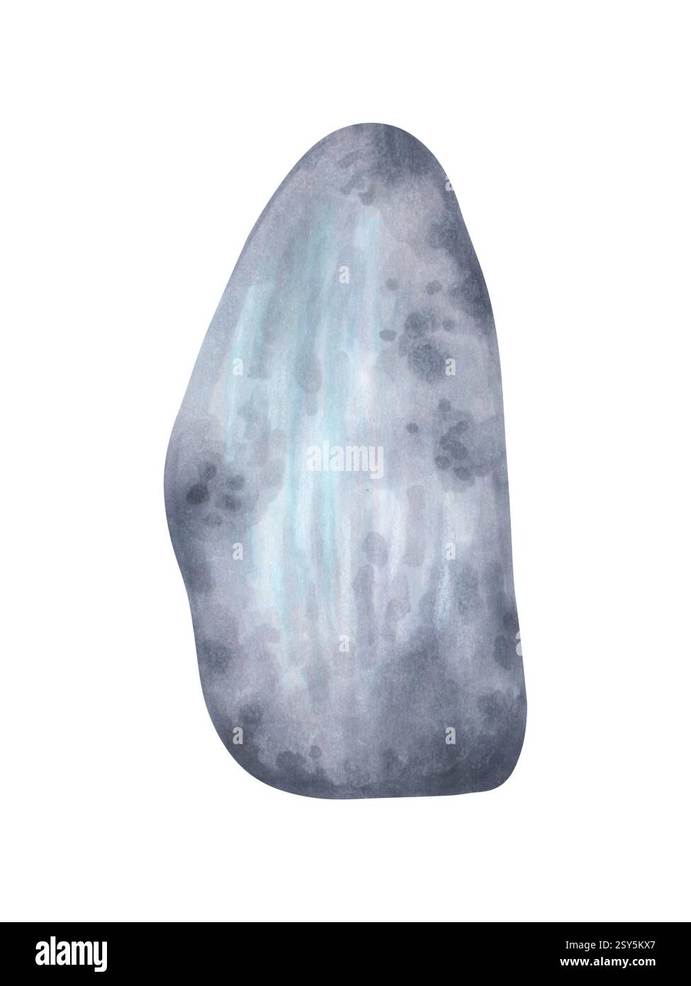Sea rock. Watercolor and marker illustration. Rock clipart for ...