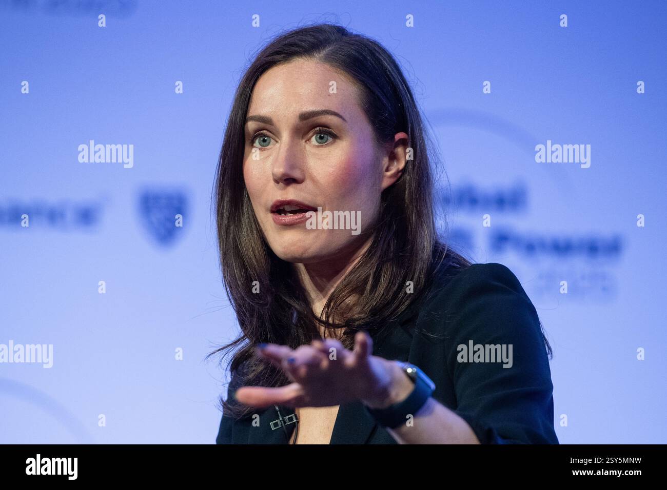 London, UK. 20 February 2025. Former Finnish Prime Minister Sanna Marin ...