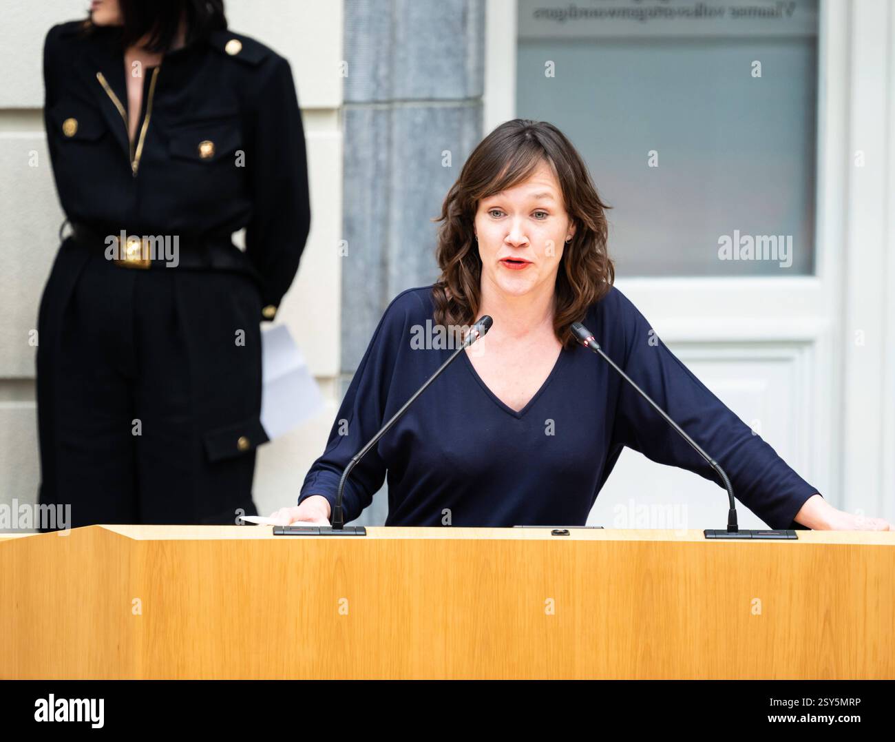 Hannelore Goeman Vooruit at the Flemish parliament plenary meeting in ...