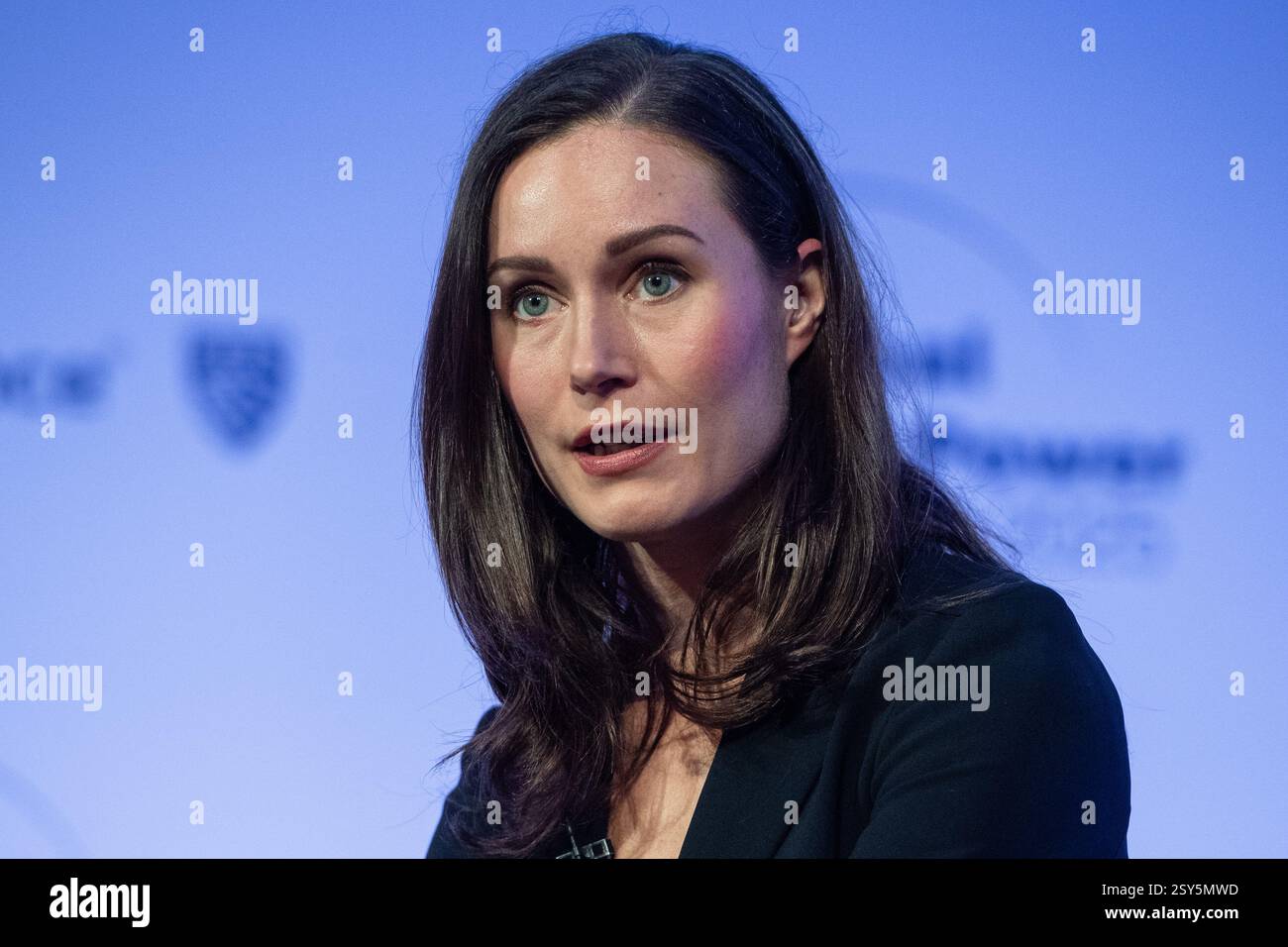 London, UK. 20 February 2025. Former Finnish Prime Minister Sanna Marin ...